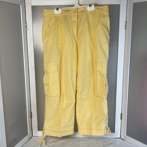 Izod | Pants & Jumpsuits | Vintage Izod Cargo Capri Yellow Size | Poshmark